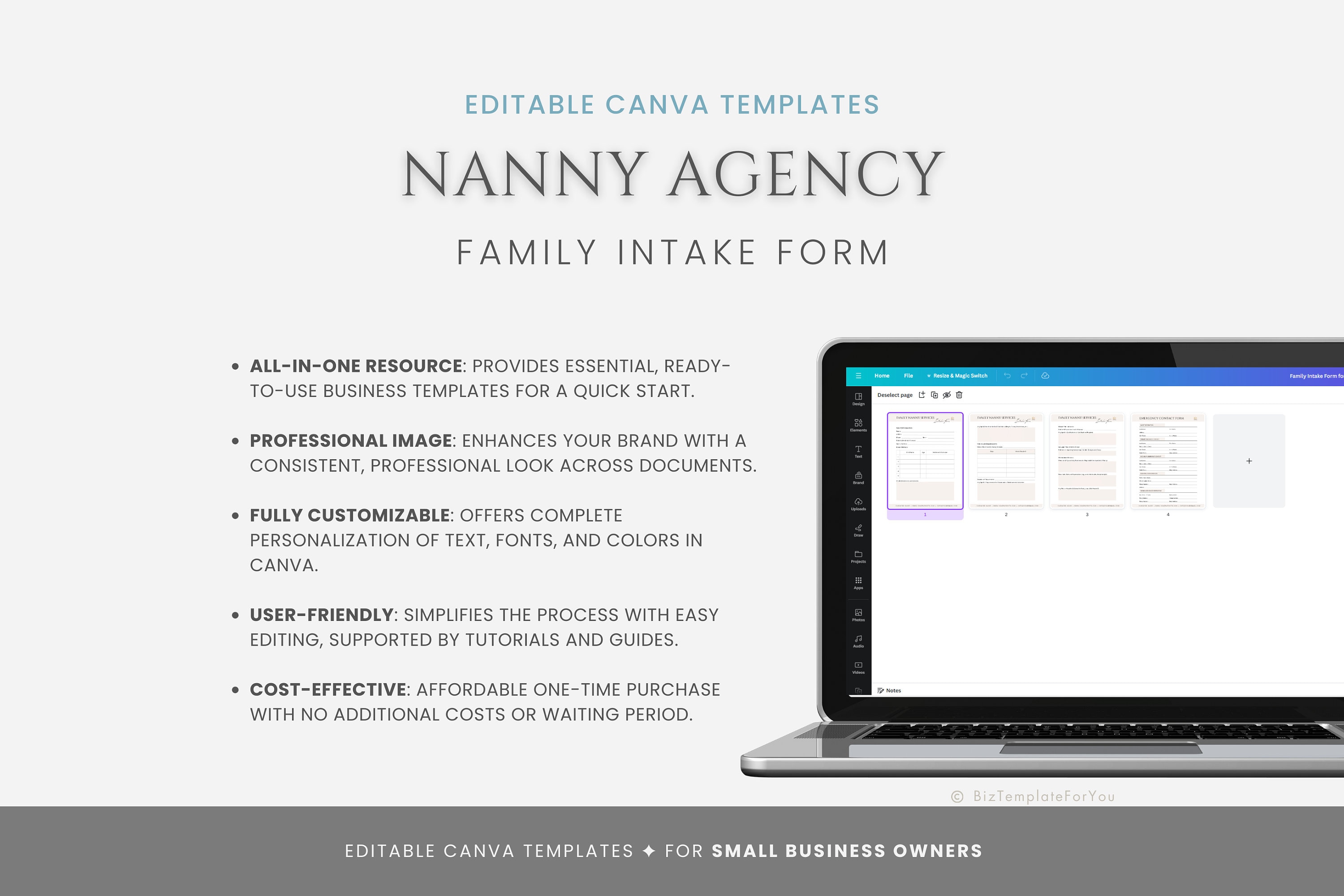 Nanny Agency Family Intake Form Template, Editable Client Onboarding ...