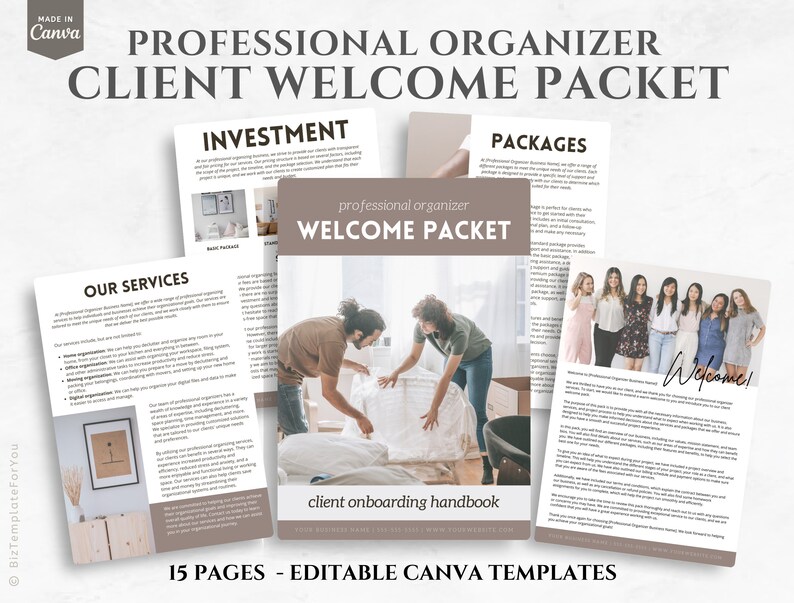 Editable Professional Organizer Client Welcome Packet - Etsy