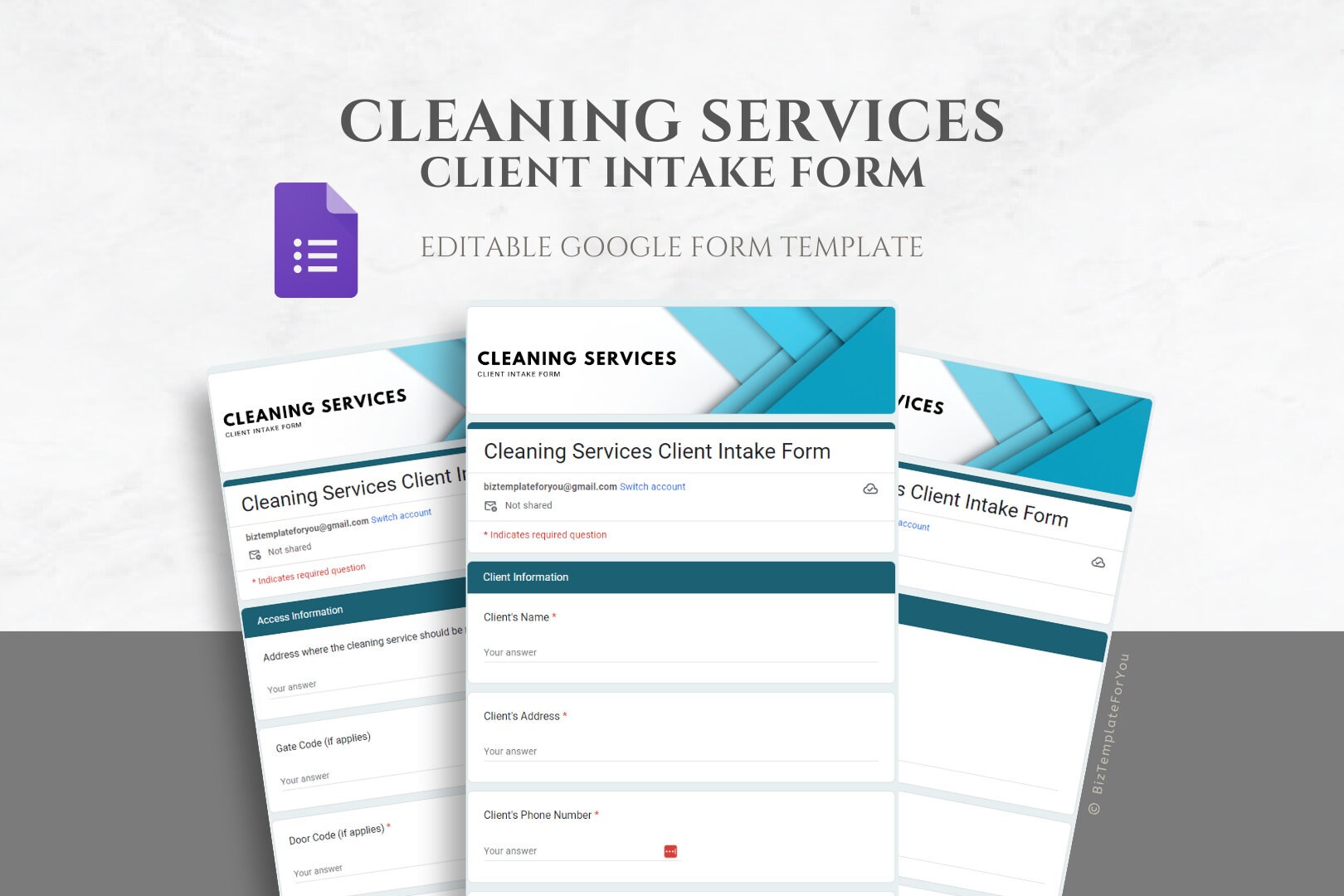 Cleaning Services Client Intake Form, Editable Residential and ...