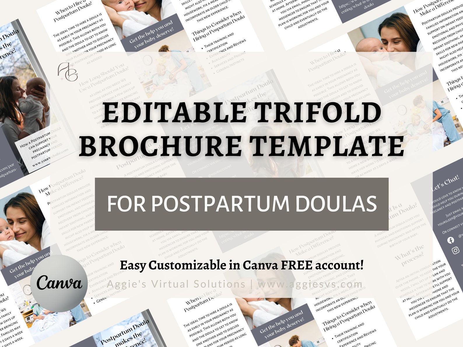 Editable Postpartum Doula Brochure Template Printable - Etsy
