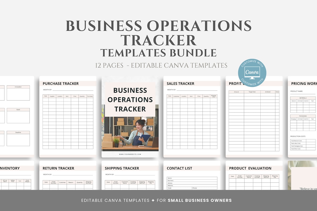 Editable Business Operations Tracker Templates, Business Operations ...