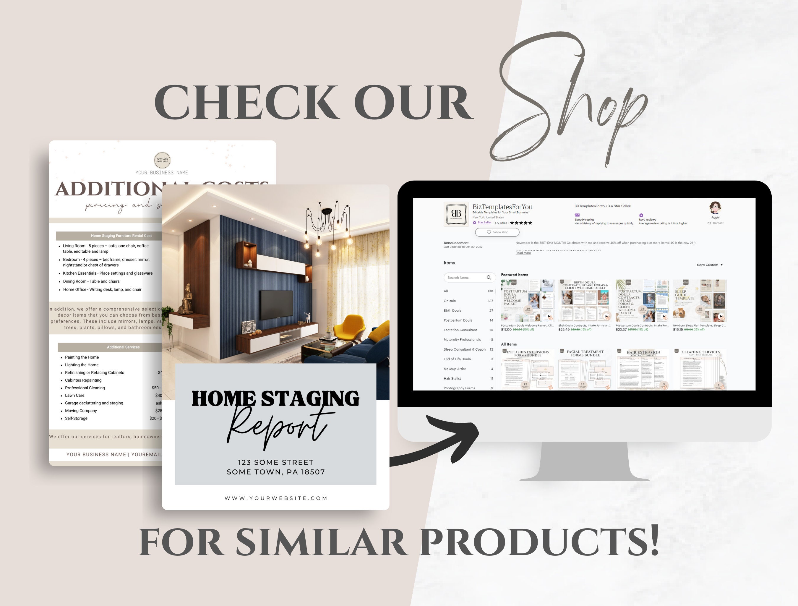 Editable Home Staging Tri-fold Brochure Template Property - Etsy