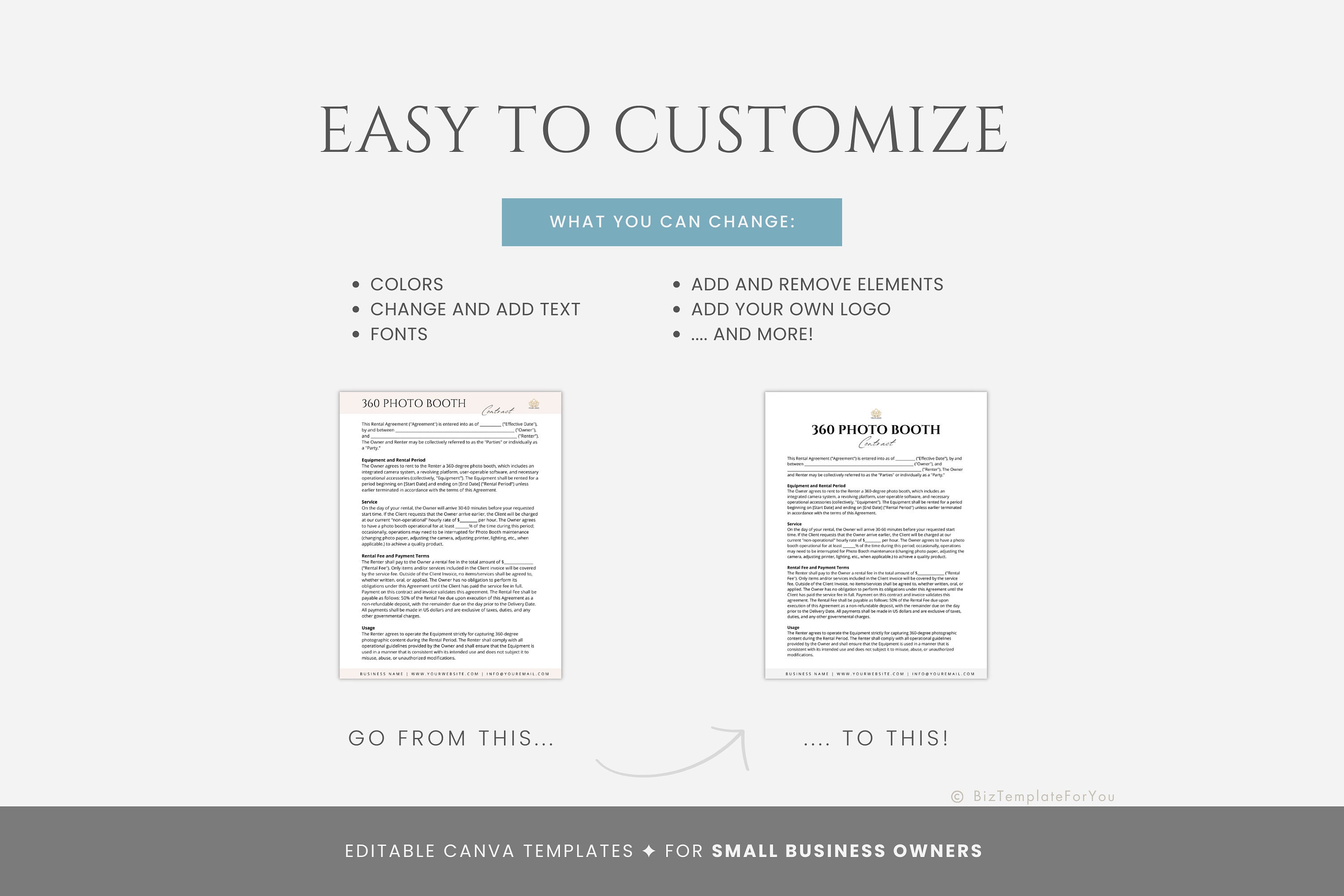 Editable 360 Photo Booth Contract Template, Professional Wedding Photo ...