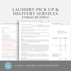 Editable Laundry Pick up & Delivery Services Forms Templates, Pick and ...