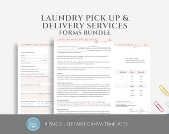 Editable Laundry Pick up & Delivery Services Forms Templates, Pick and ...