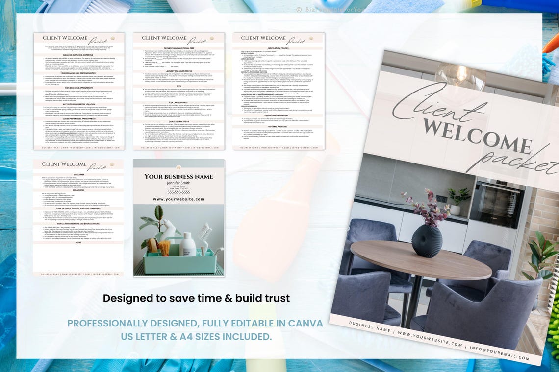 Cleaning Services Client Welcome Packet, Editable Client Onboarding ...