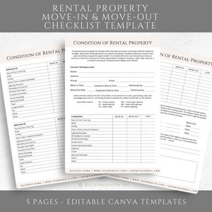 Editable Rental Property Move In/out Checklist, Professionally Designed ...