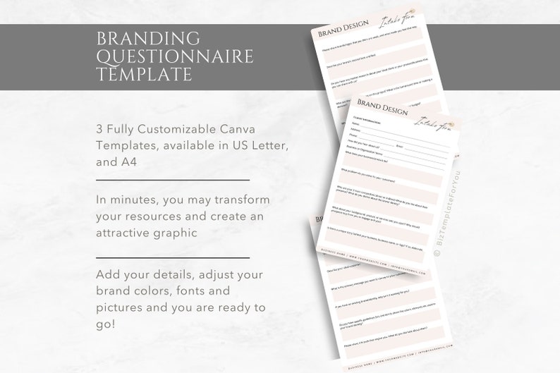 Editable Branding Questionnaire Template, Freelance Graphic Design ...