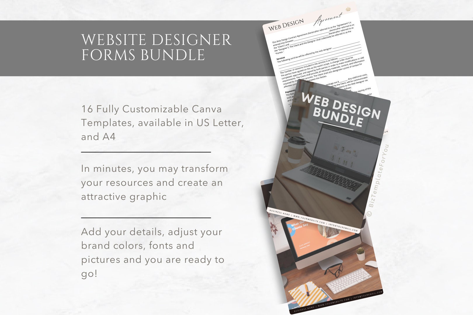 Editable Web Design Templates Bundle, Freelance Website Designer ...