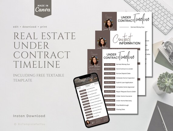 Under Contract Timeline Template for Real Estate Printable - Etsy