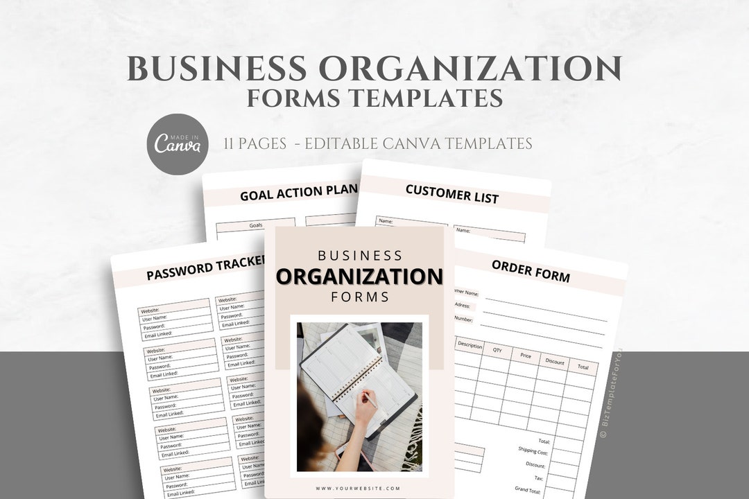 Editable Business Organization Forms Templatebusiness - Etsy
