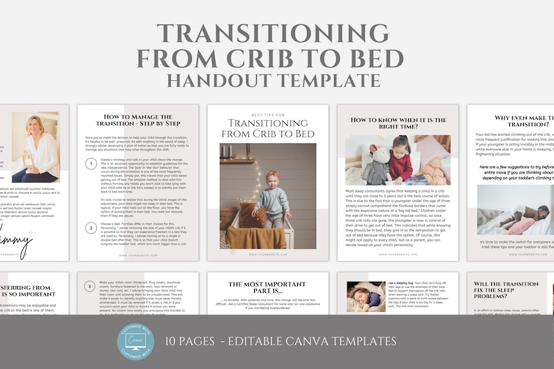Transitioning From Crib to Bed Guide - Editable Handout Template for ...