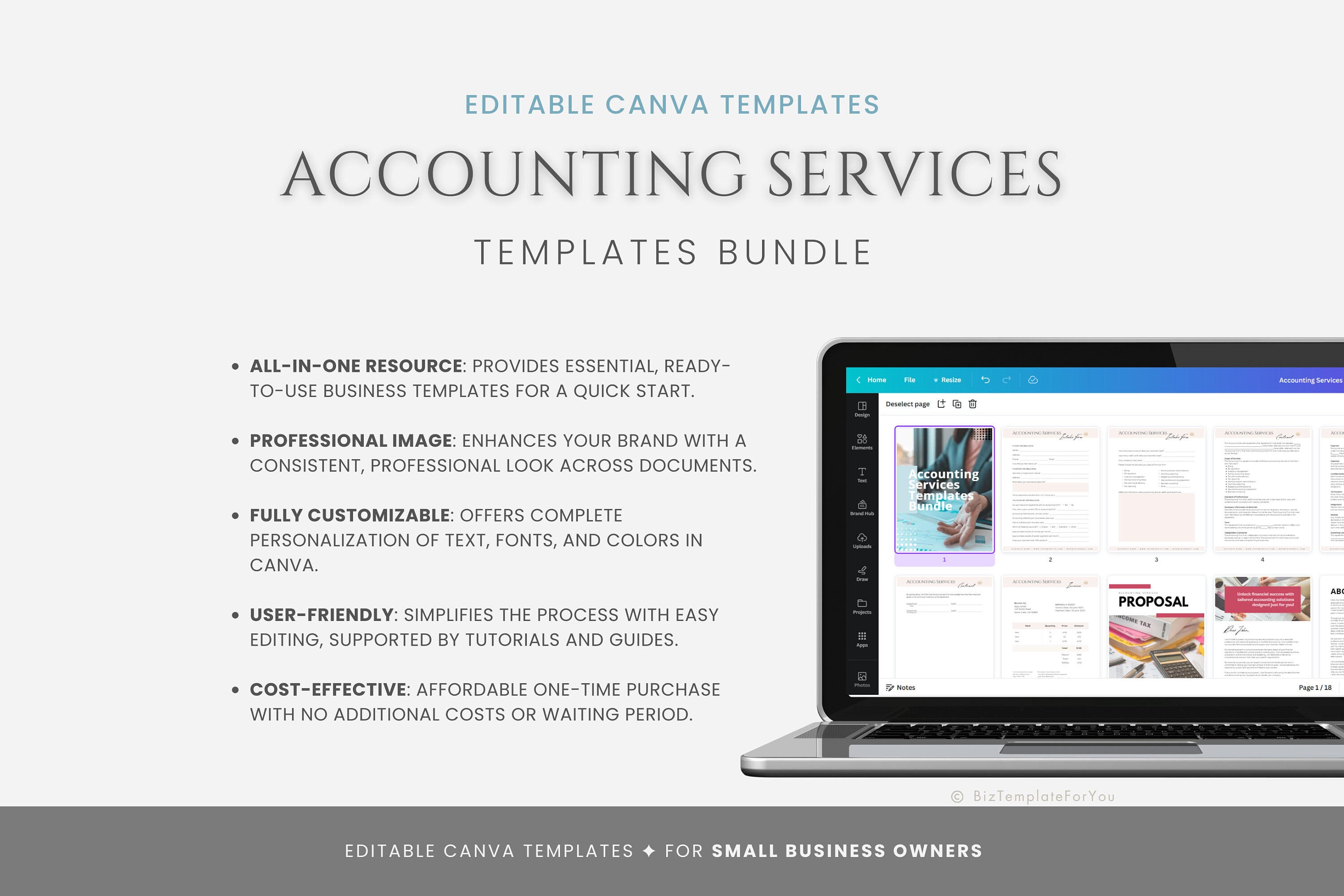 Editable Accounting Services Templates Bundle, Freelance Accountant ...