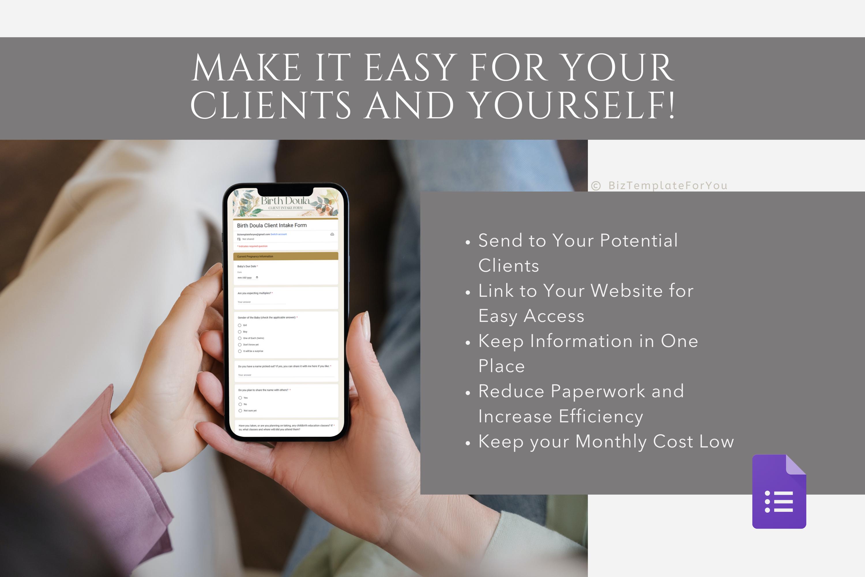 Editable Birth Doula Client Intake Form Template, Doula Business Forms ...