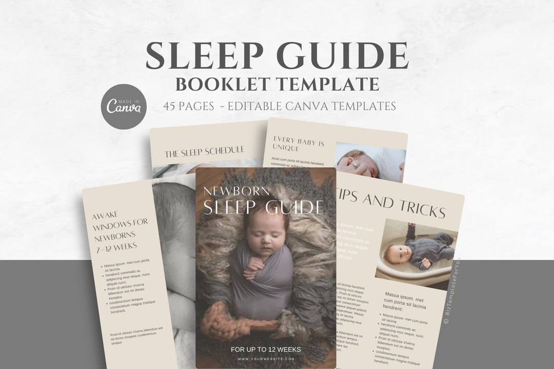 Editable Sleep Guide Booklet Template, Sleep Consultant Ebook, Newborn ...