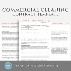Commercial Cleaning Contract Template for Cleaning Service Business ...