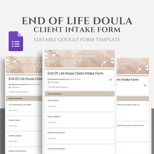 Editable End of Life Doula Client Intake Form Template, Death Doula ...