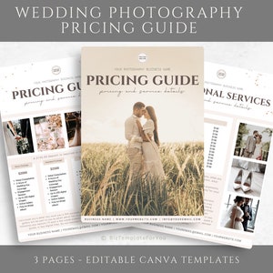 Editable Wedding Photography Pricing List, Editable Pricing Guide ...