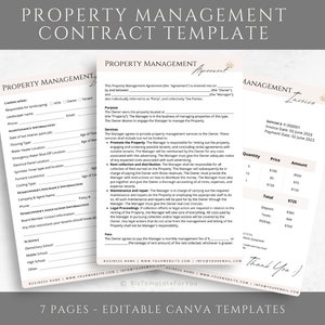 Editable Property Management Contract Template, Real Estate Property ...