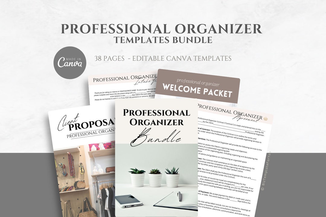 Editable Professional Organizer Forms Bundle, Organizing Service ...