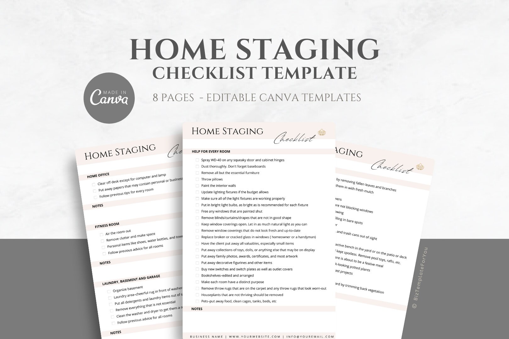 Editable Home Staging Checklist, Property Staging Checklist Template ...