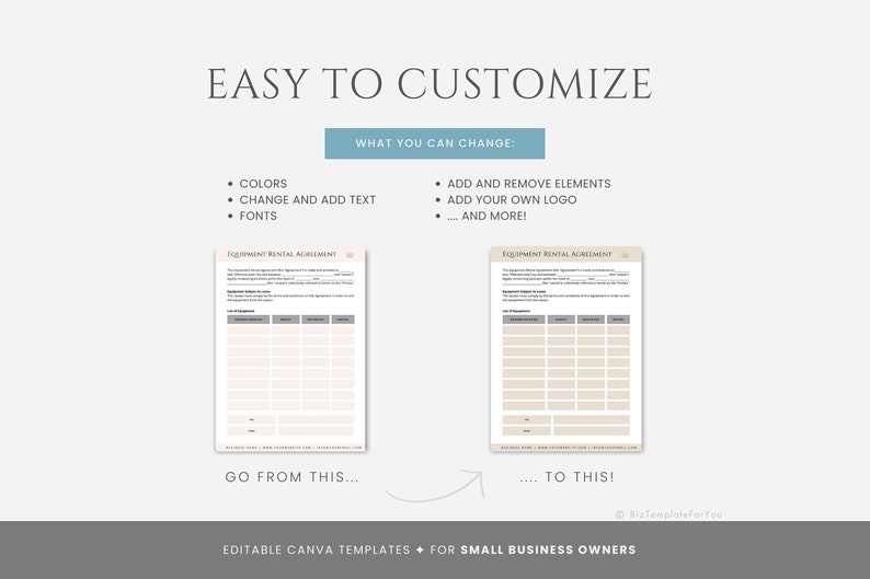 Editable Equipment Rental Agreement Template, Party Supplies Rental ...