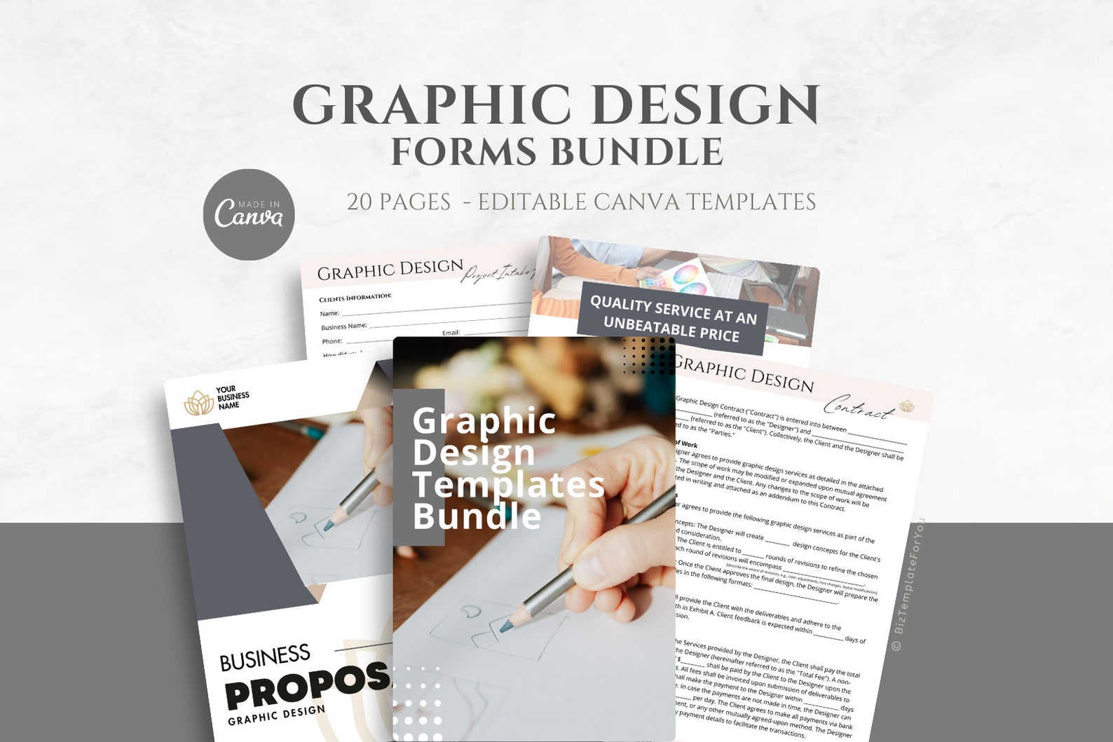 Editable Graphic Design Forms Templates Bundle, Graphic Design Service ...