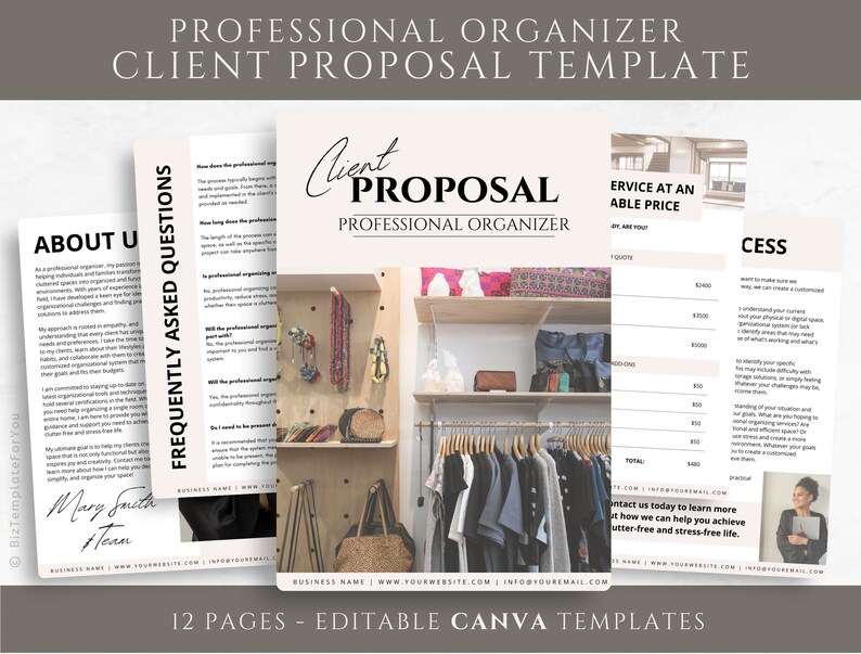 Editable Professional Organizer Client Proposal Template - Etsy