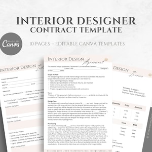 Editable Interior Design Contract Template, Interior Designer Service ...