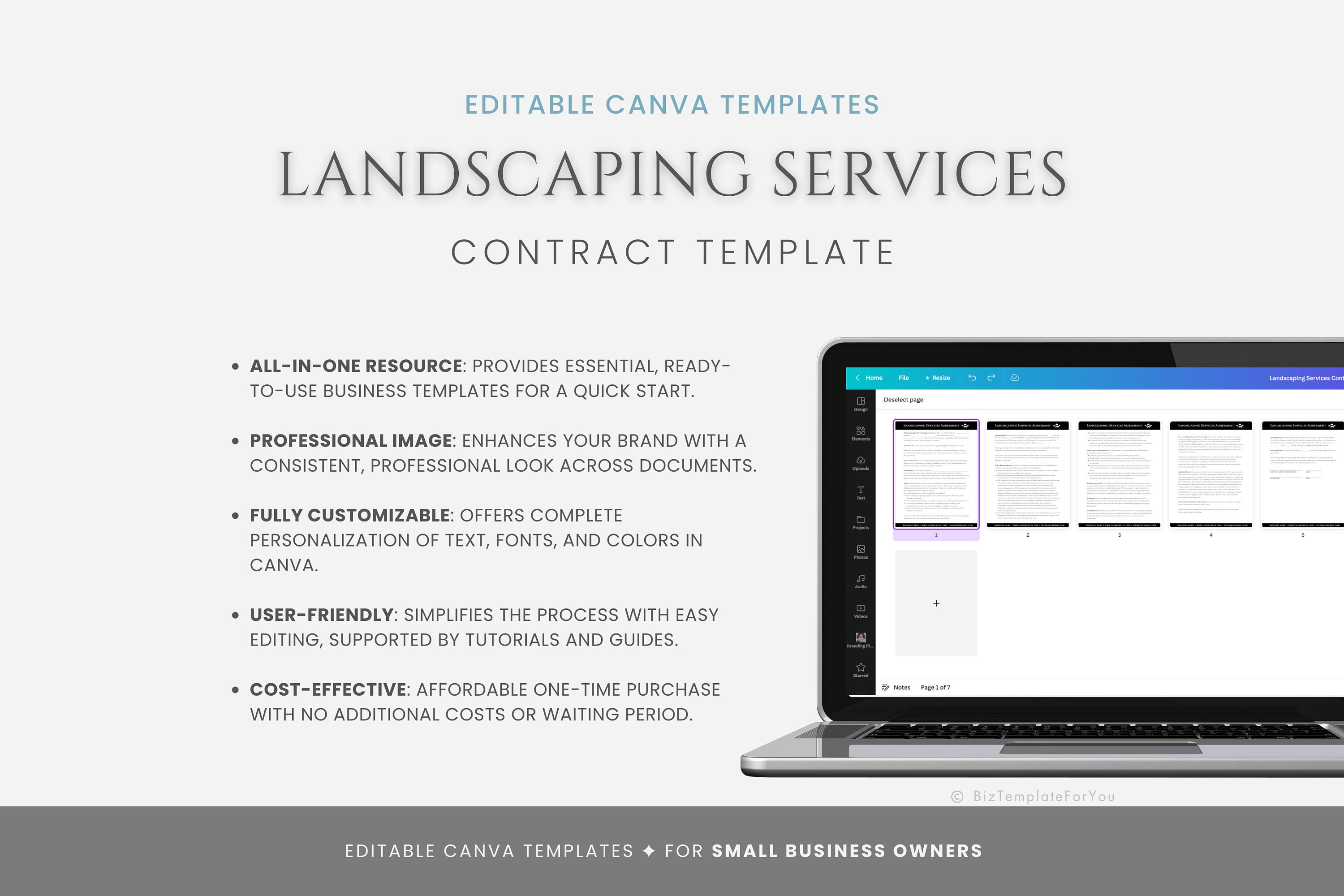 Editable Landscaping Contract Template, Professional Landscaping ...