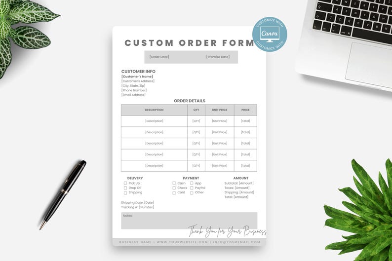 Editable 14 Order Forms Template Bundle, Printable Order Forms Template ...