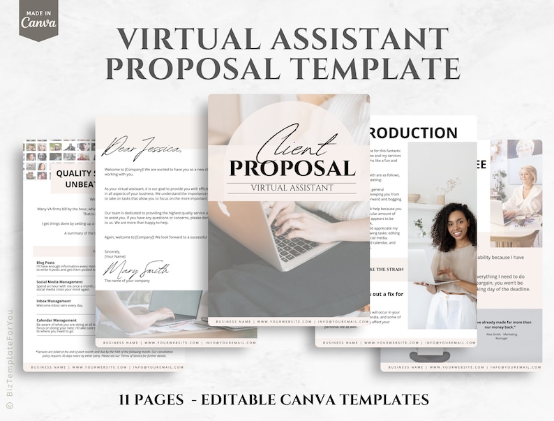 Editable Virtual Assistant Proposal Template Freelance - Etsy