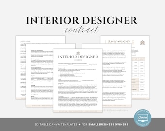 Editable Interior Design Contract Template, Interior Designer Service ...