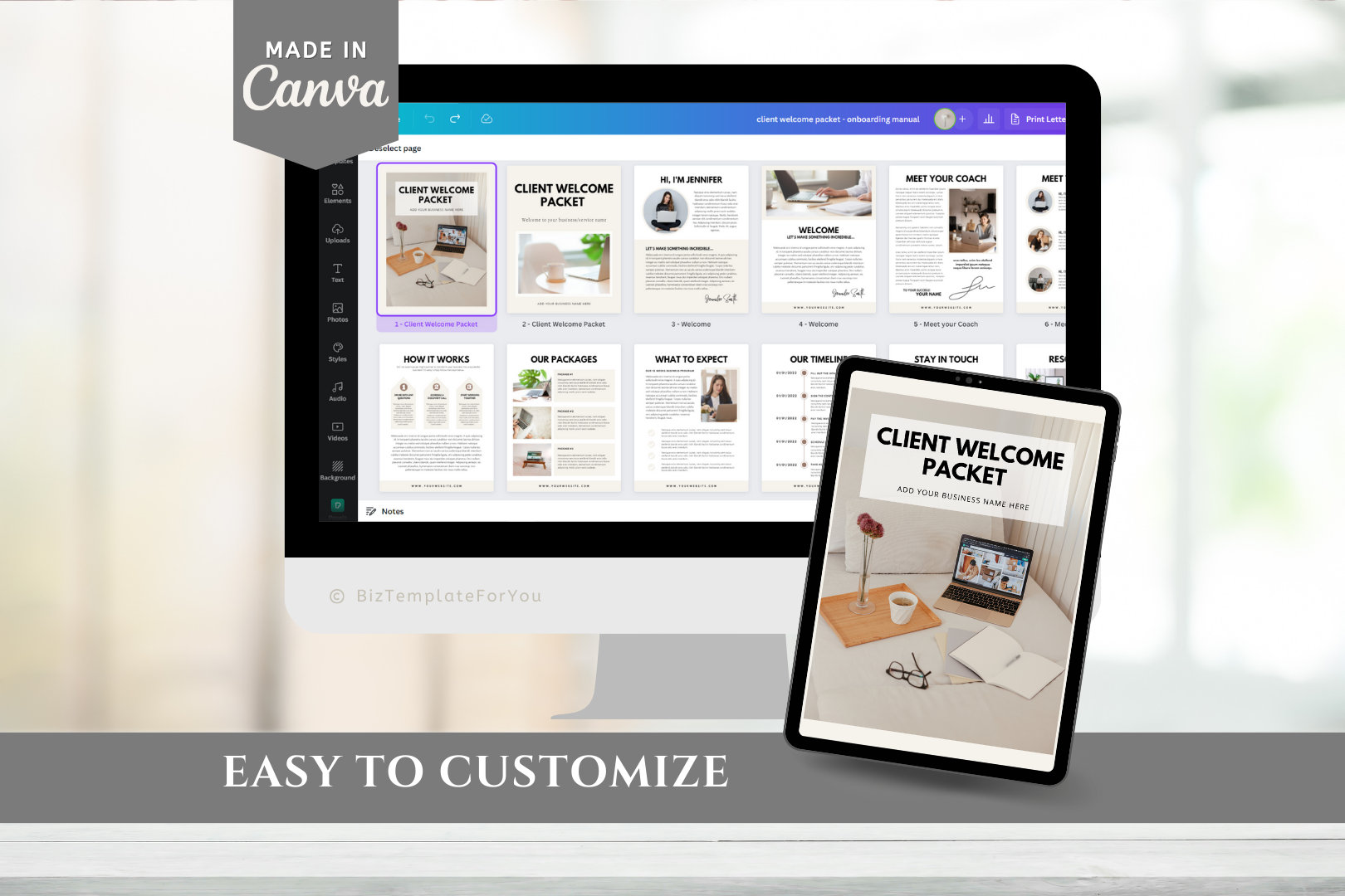 Editable New Client Welcome Packet Template, Onboarding Canva Template ...