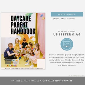 Editable Daycare Parent Handbook Template, Parent Handbook for Home ...