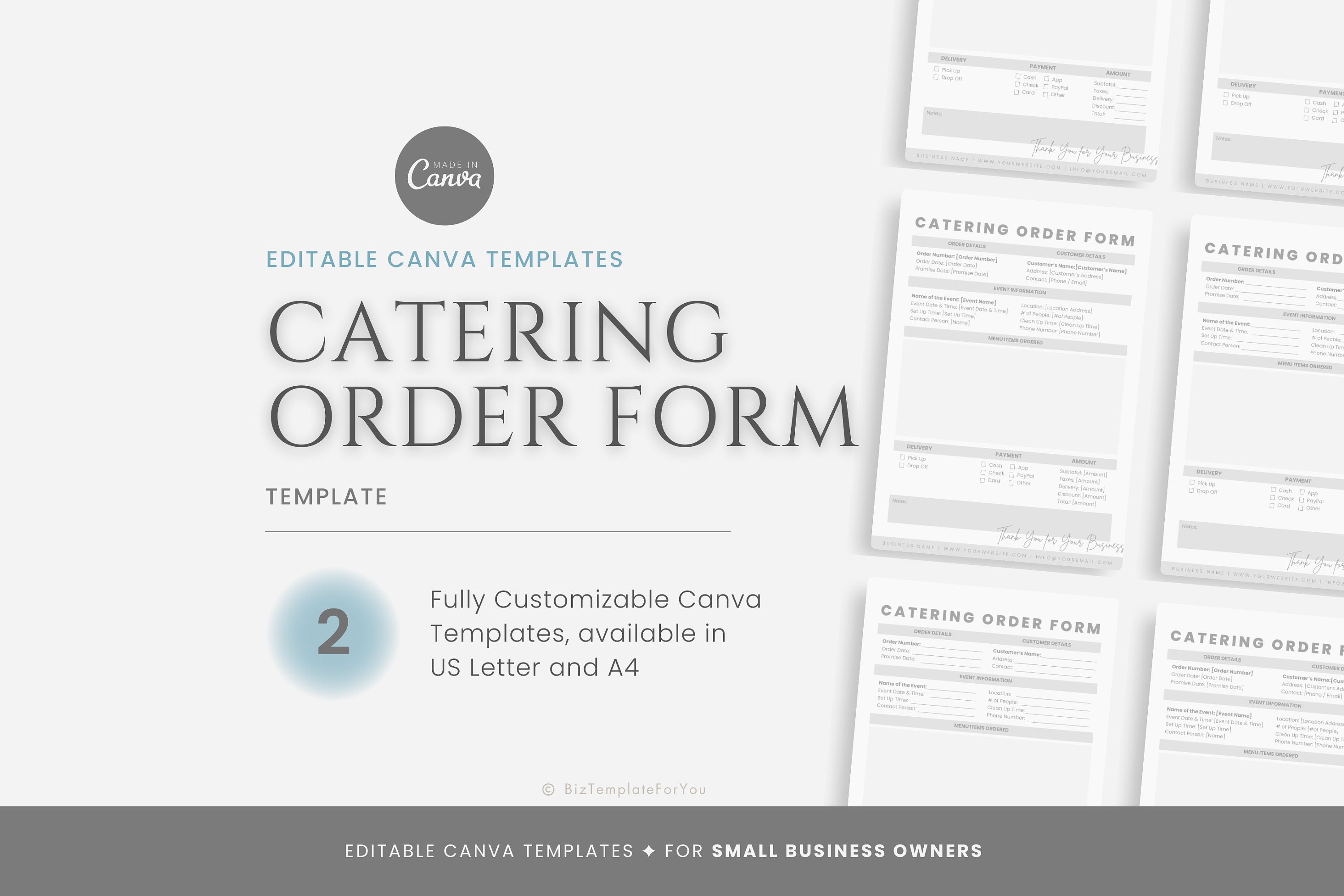 Editable Catering Order Form Template, Printable Catering Order Form ...