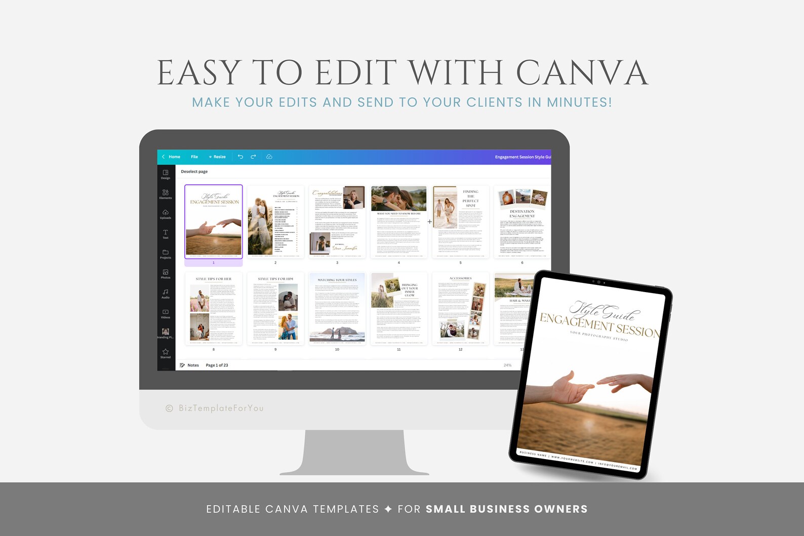 Editable Engagement Session Style Guide Photography Template, Pre ...