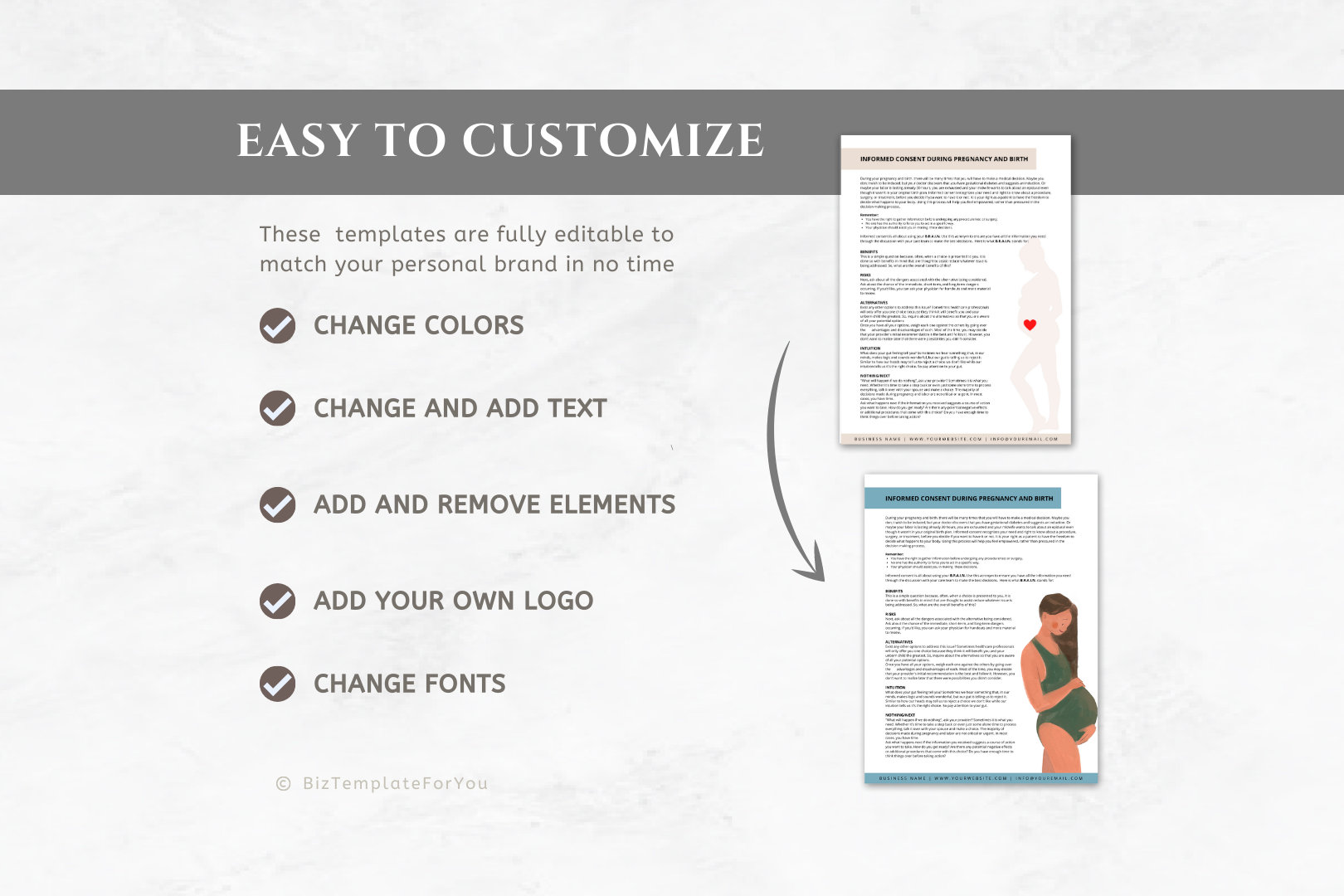 Editable Informed Consent Handout and Worksheet, Doula Tool, Birth ...
