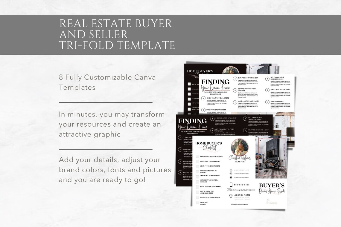 Real Estate Home Buyer and Seller Guide Brochure, Realtor Flyer ...