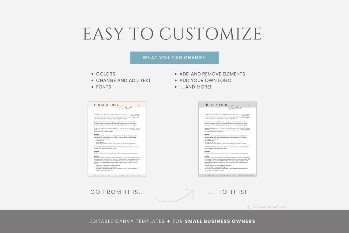 Editable House Sitting Contract Template, House Sitter Templates, Home ...
