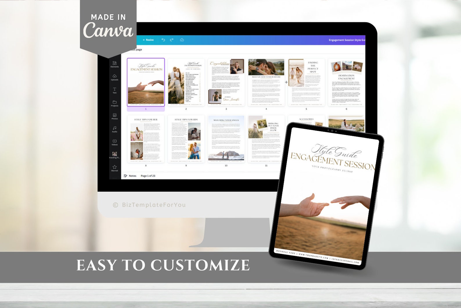 Editable Engagement Session Style Guide Template, Pre-written Couple ...