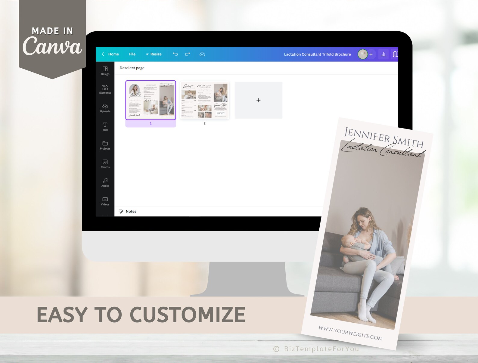Editable Lactation Consultant Trifold Brochure Template - Etsy