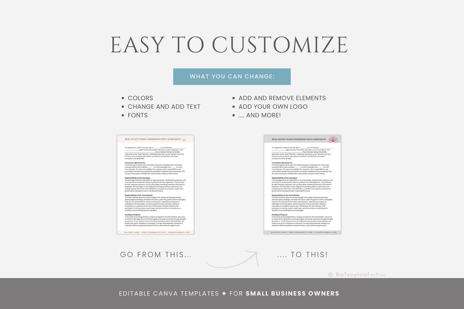 Editable Real Estate Team Commission Split Agreement Template, Realtor ...