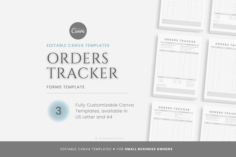 Editable Order Tracker Form Template, Printable Order History Sheet ...