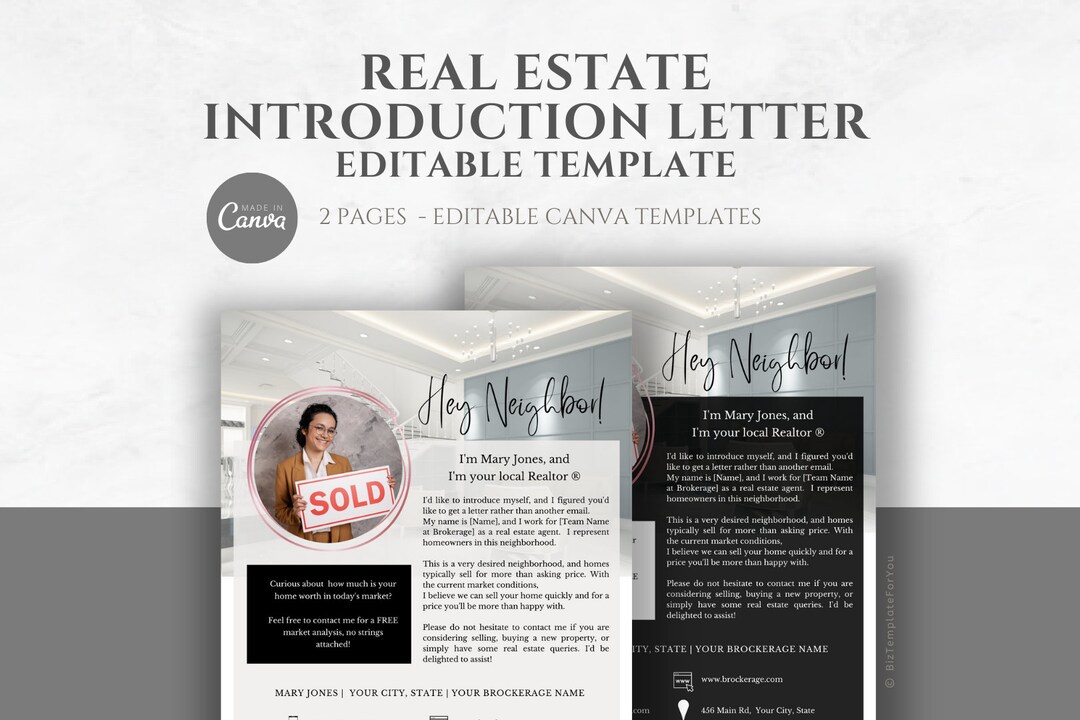 Real Estate Introduction Flyer Template, Realtor Marketing Canva ...