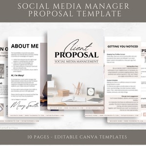 Editable Social Media Manager Proposal Template Freelance - Etsy