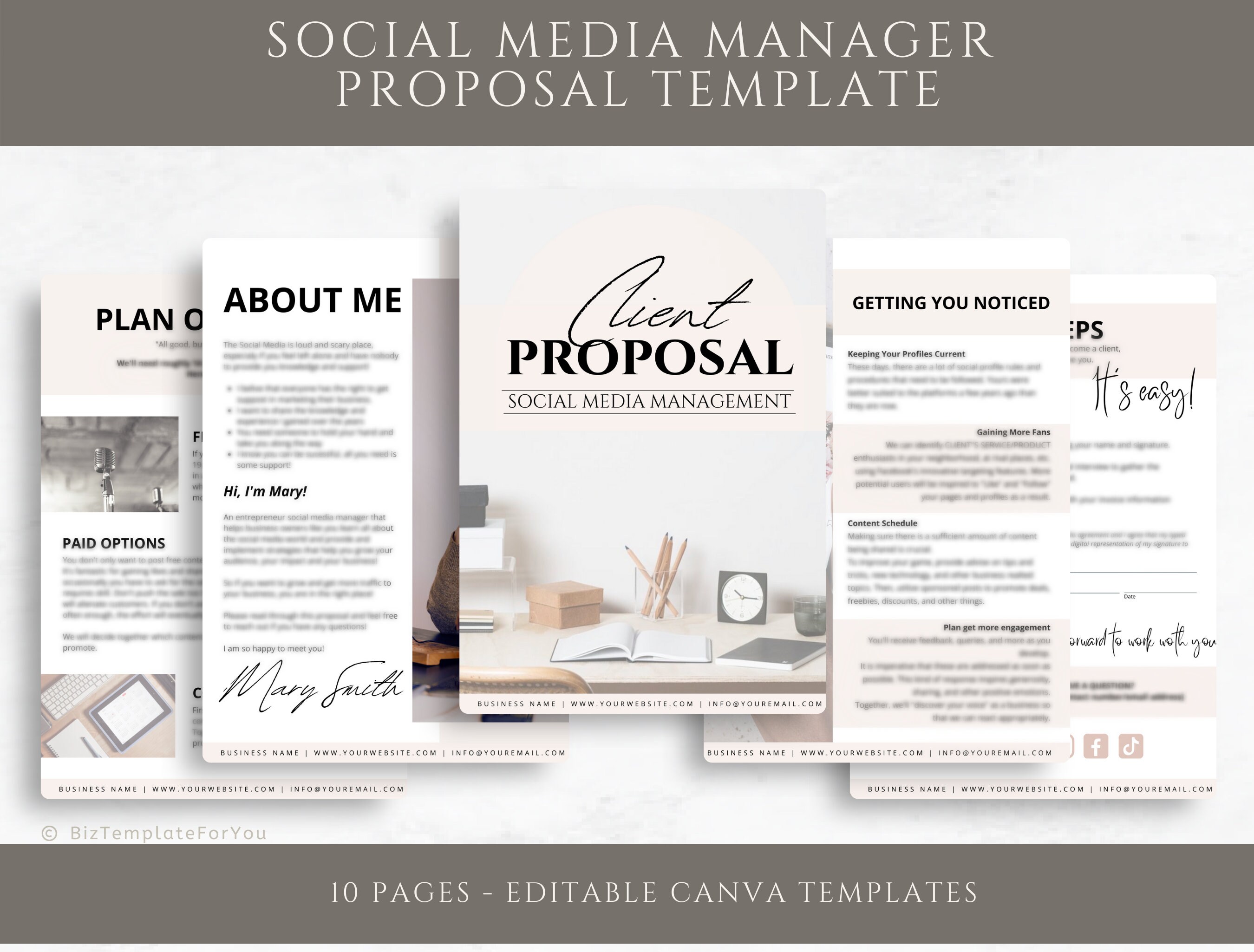 Editable Social Media Manager Proposal Template Freelance - Etsy