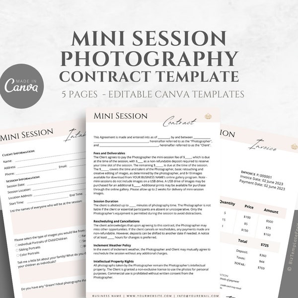 Photography Forms - Etsy