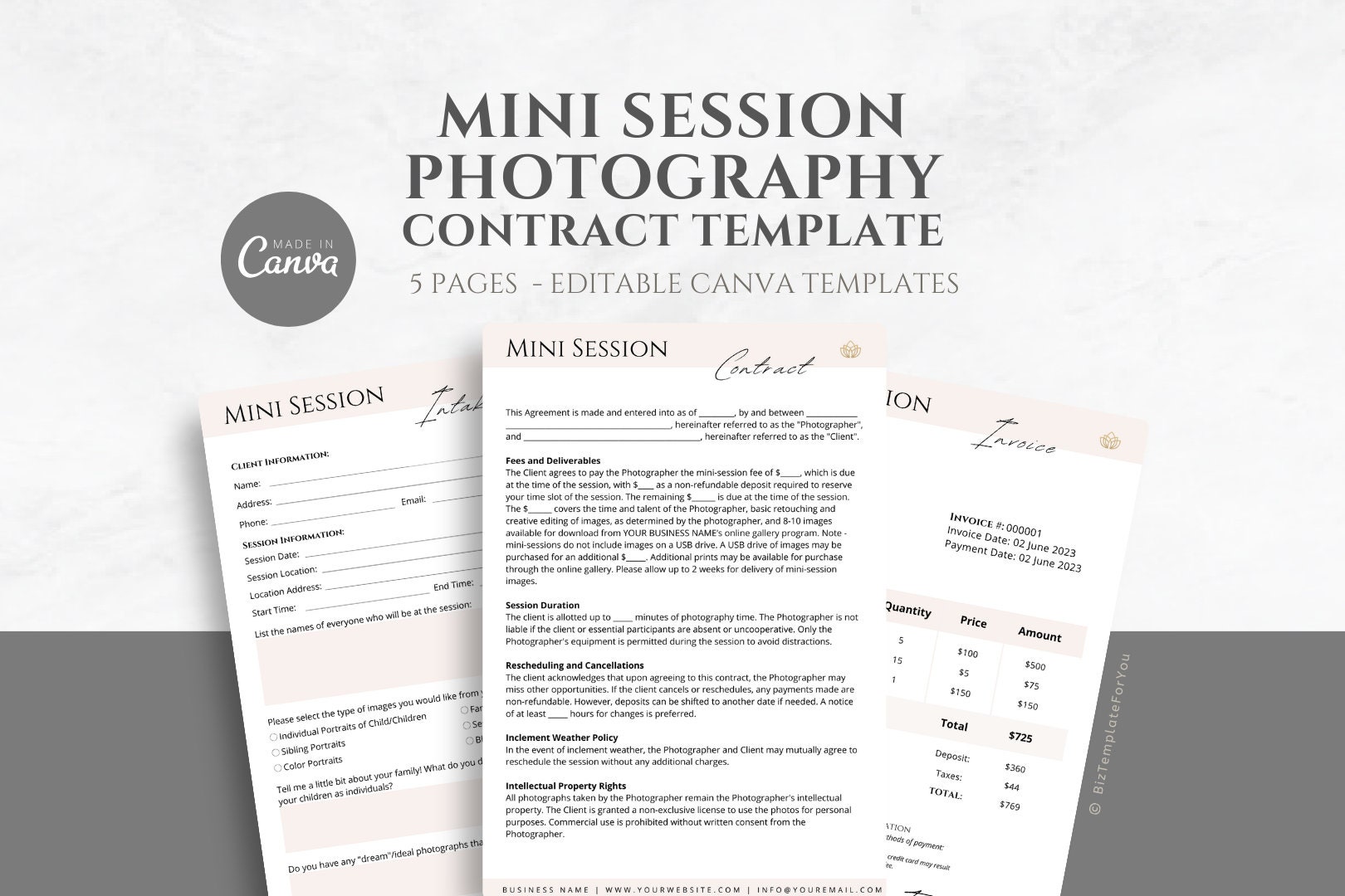Editable Mini Session Photography Contract Template. Mini Session ...