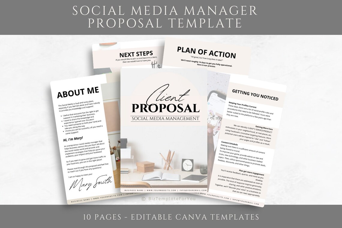 Editable Social Media Manager Proposal Template, Freelance Social Media ...